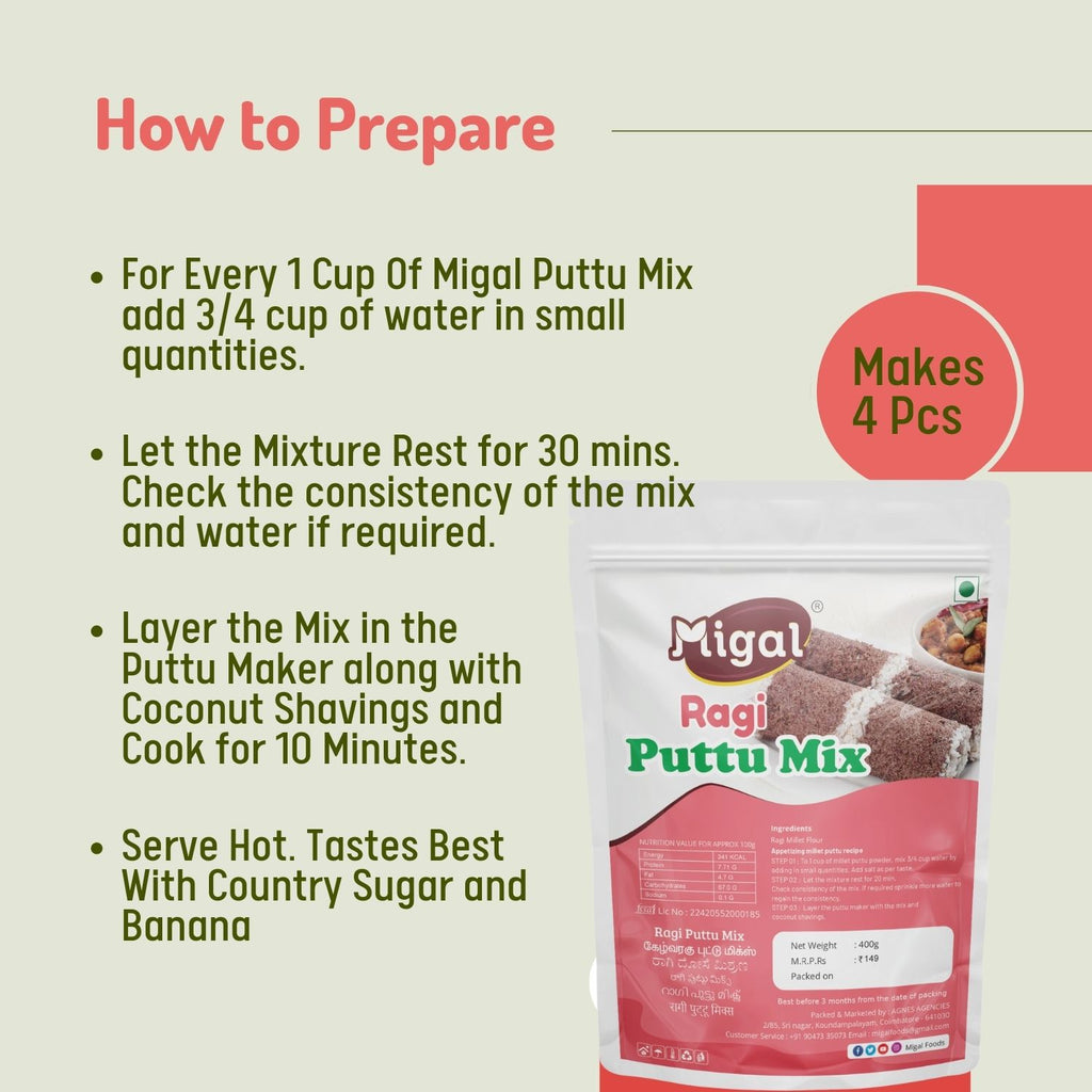 Ragi Puttu Mix | Ragi Puttu Podi – Nalabagam Store
